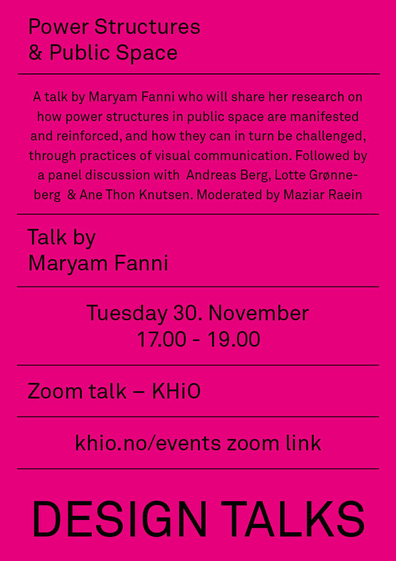 Design Talks: Power Structures & Public Spaces - Kunsthøgskolen i Oslo